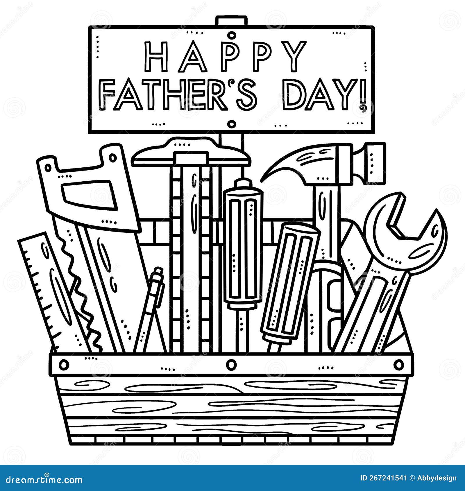 Happy Fathers Day Toolbox Isolated Coloring Page Illustration 267241541 ... Happy Fathers Day Toolbox Isolated Coloring Page Illustration 267241541 ...