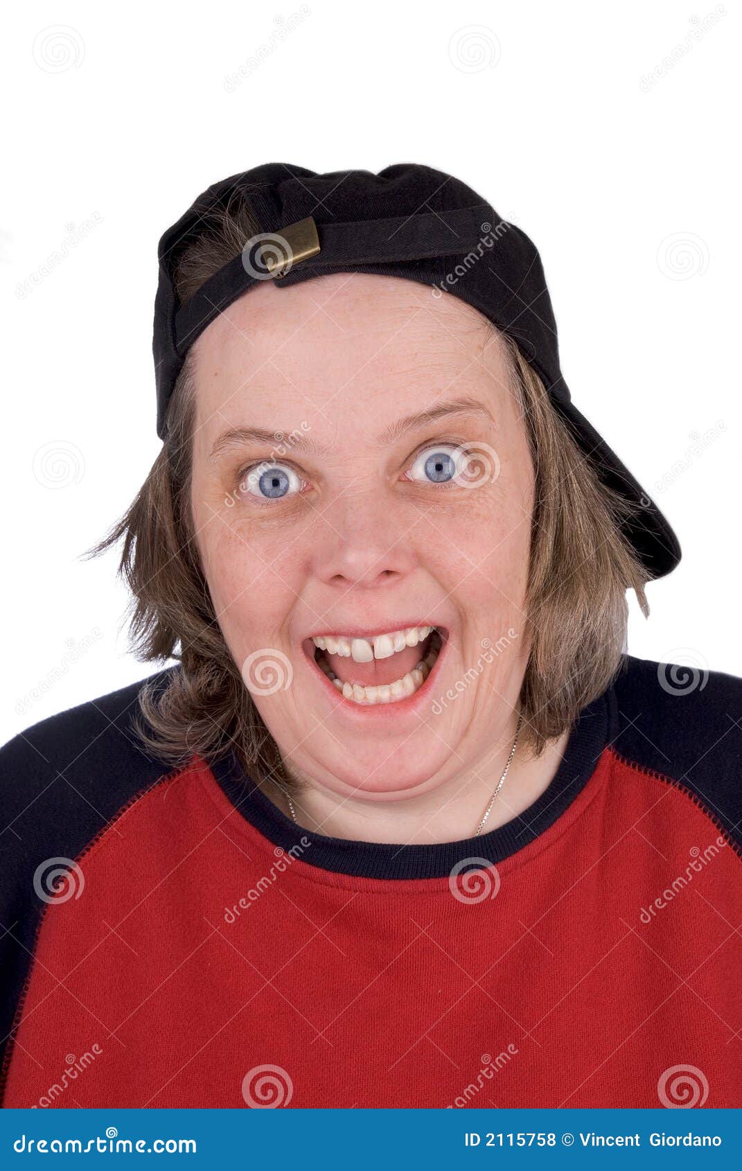 Happy female baseball fan stock photo. Image of head, control - 2115758