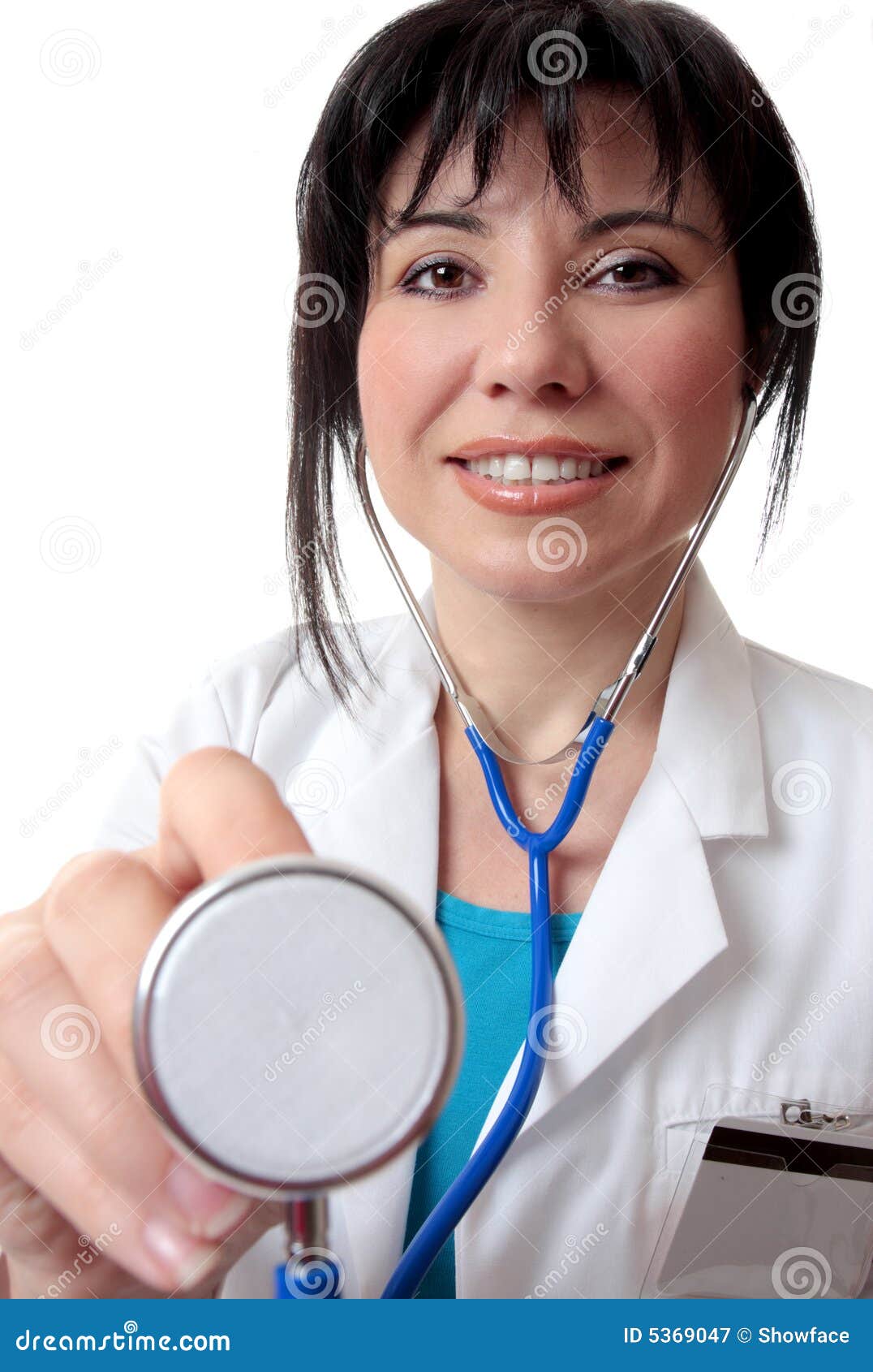 Happy female doctor stock image. Image of acoustic, happiness - 5369047