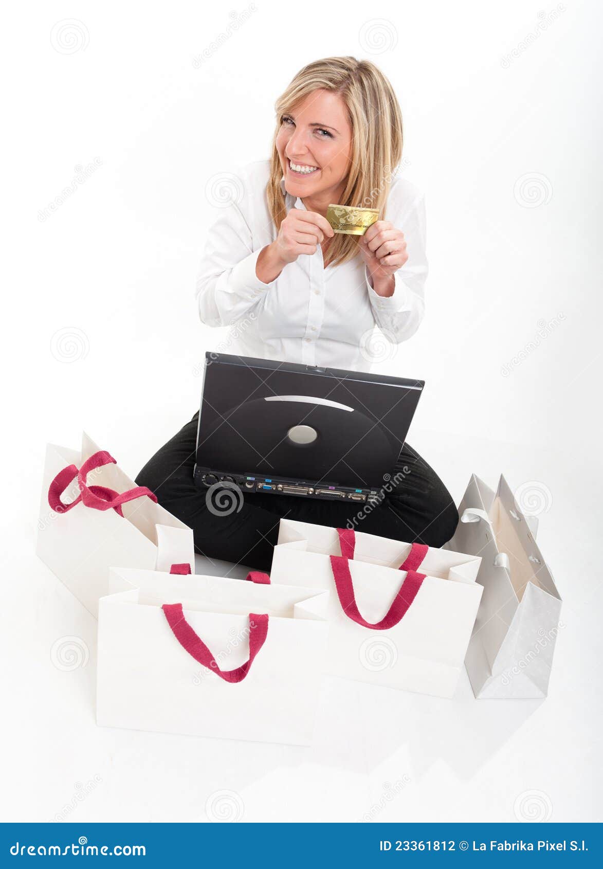 Happy Female E-commerce Customer Stock Photo - Image of attractive ...