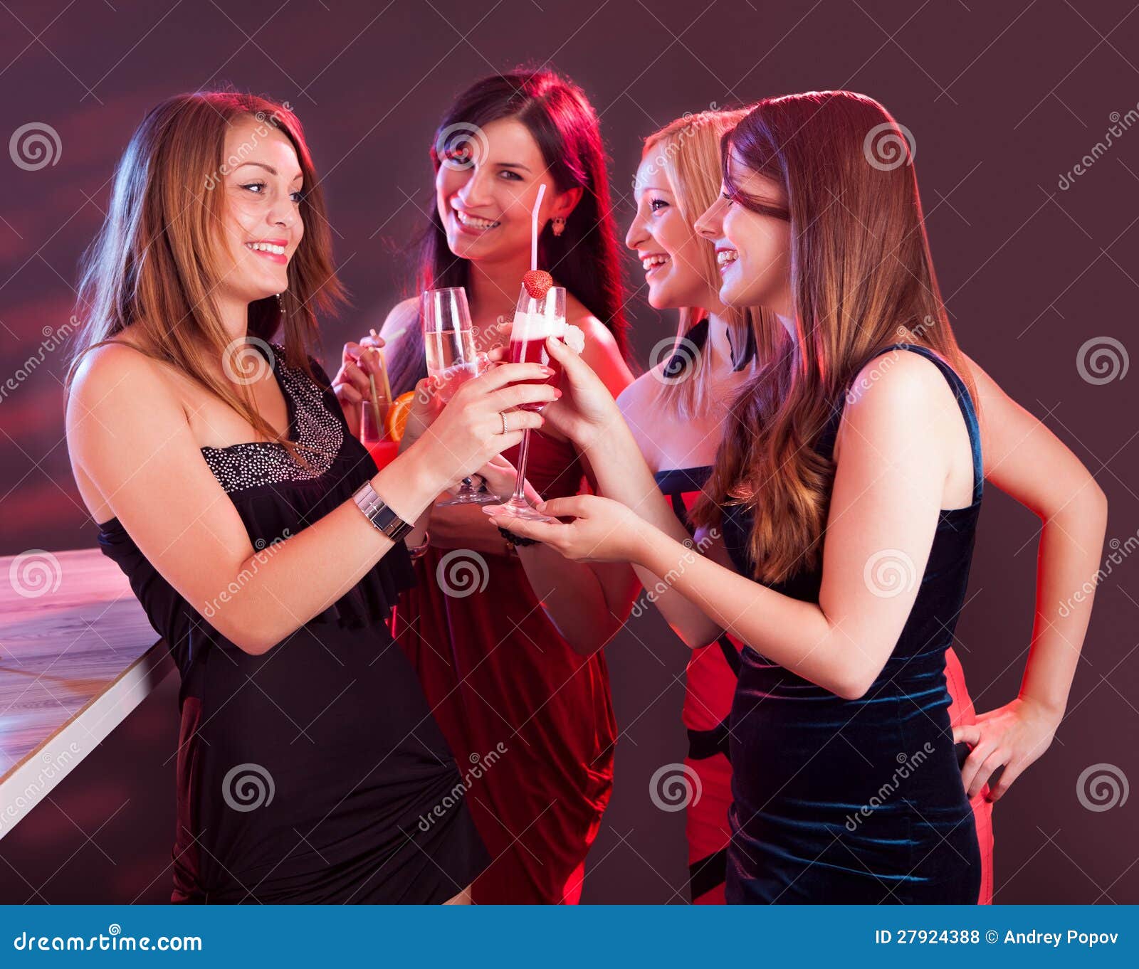 Happy Female Friends Celebrating Stock Photo - Image of group ...
