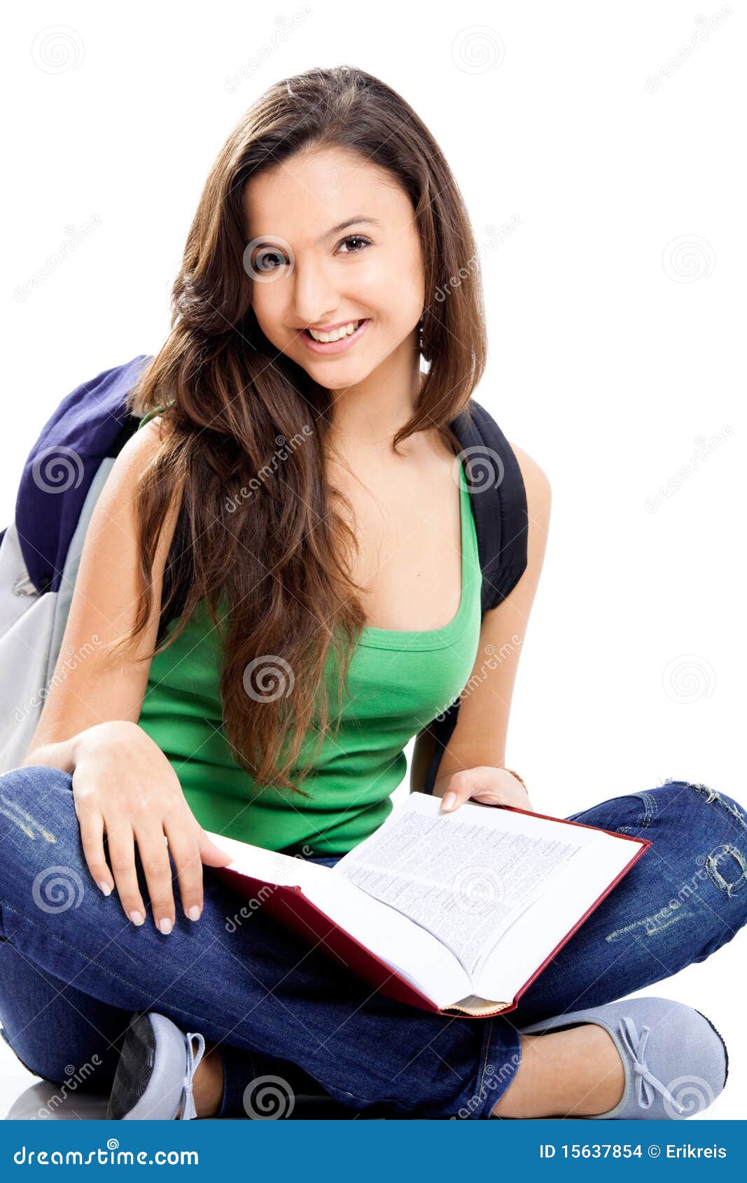 Happy female student stock photo. Image of person, friendly - 15637854