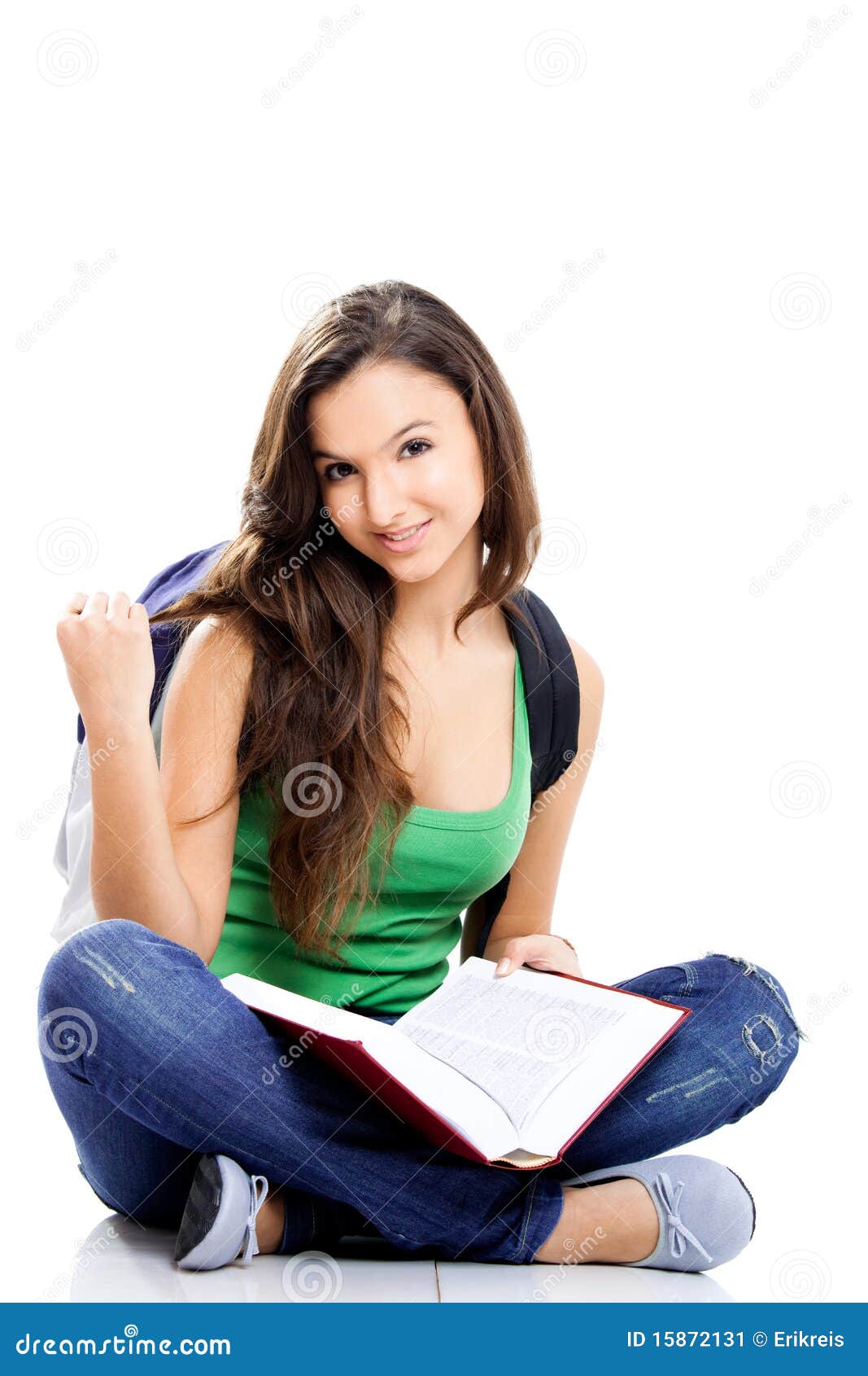 Happy female student stock image. Image of casual, people - 15872131