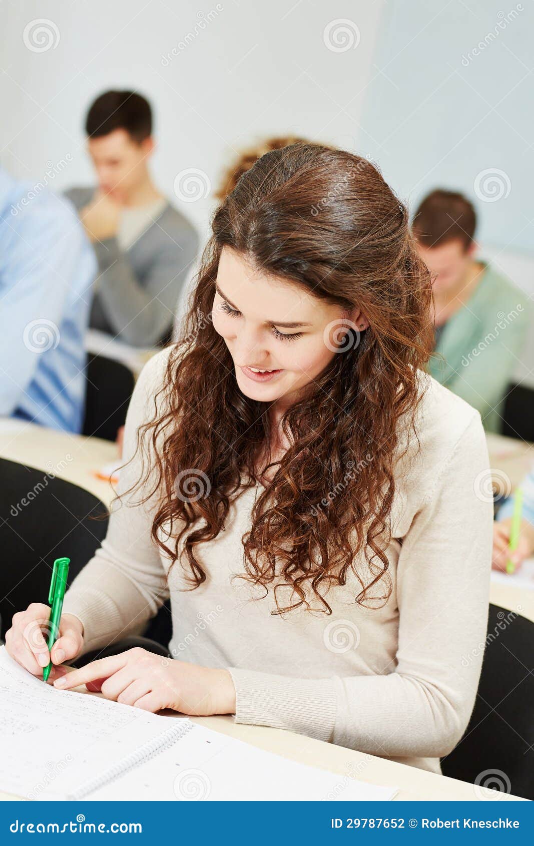 Student Taking Notes in University Stock Photo - Image of studies ...