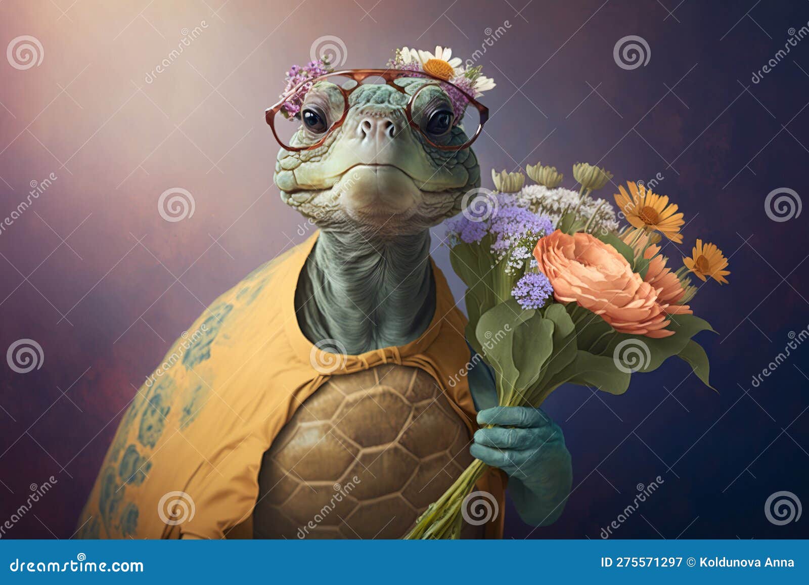 A Female Turtle With A Bow On Its Head Looks Cute Vector Or Color ...