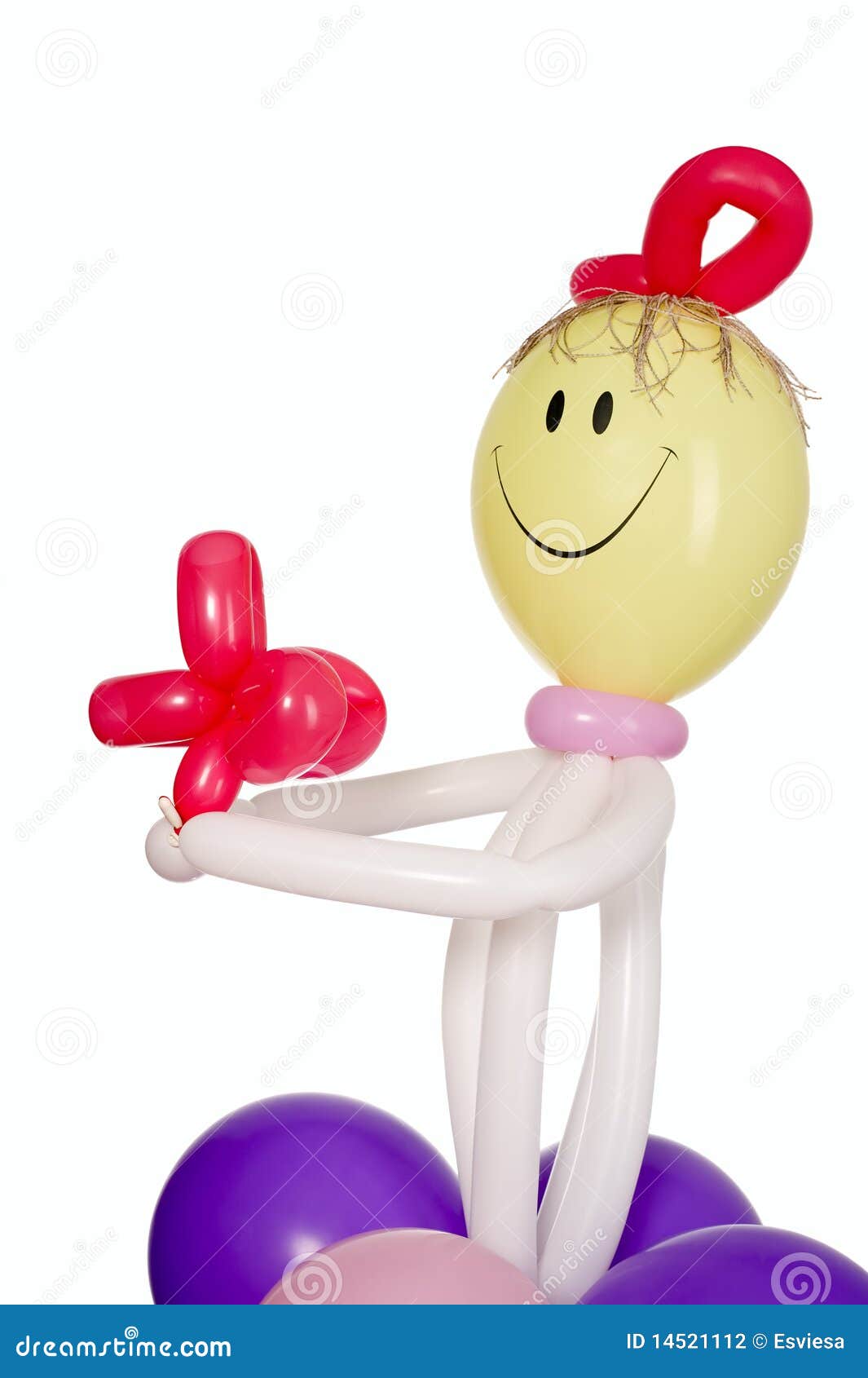 Happy Figure with Many Balloons Stock Photo - Image of cartoon, person ...