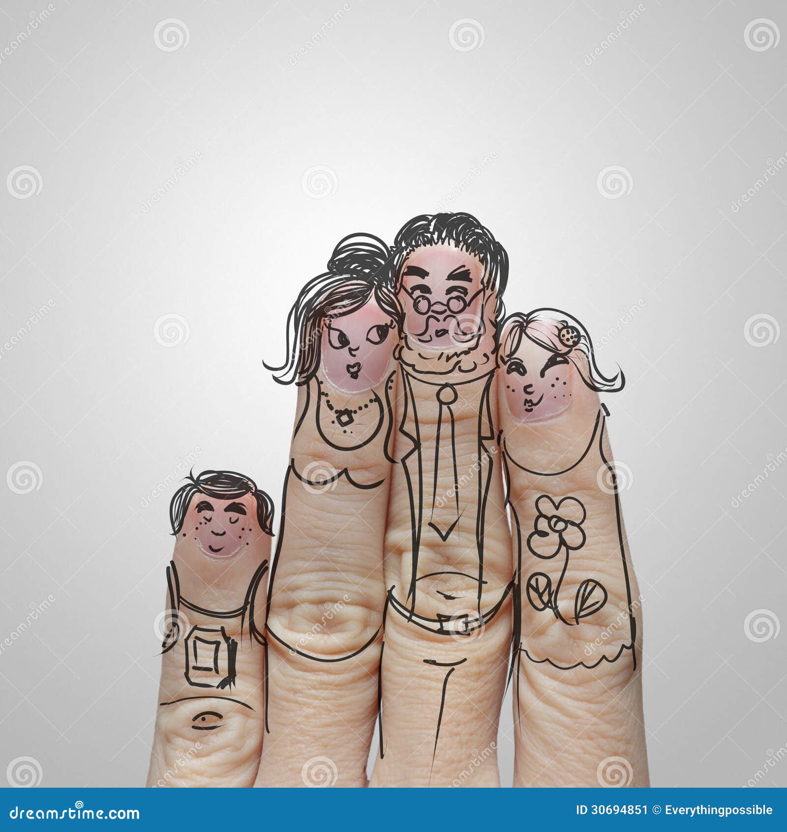 Happy finger family stock illustration. Illustration of decoration ...