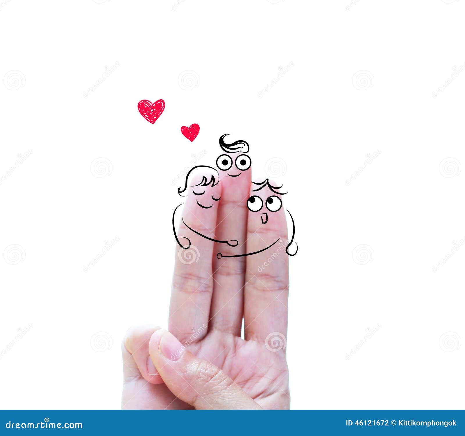 Happy finger family. stock photo. Image of young, portrait - 46121672