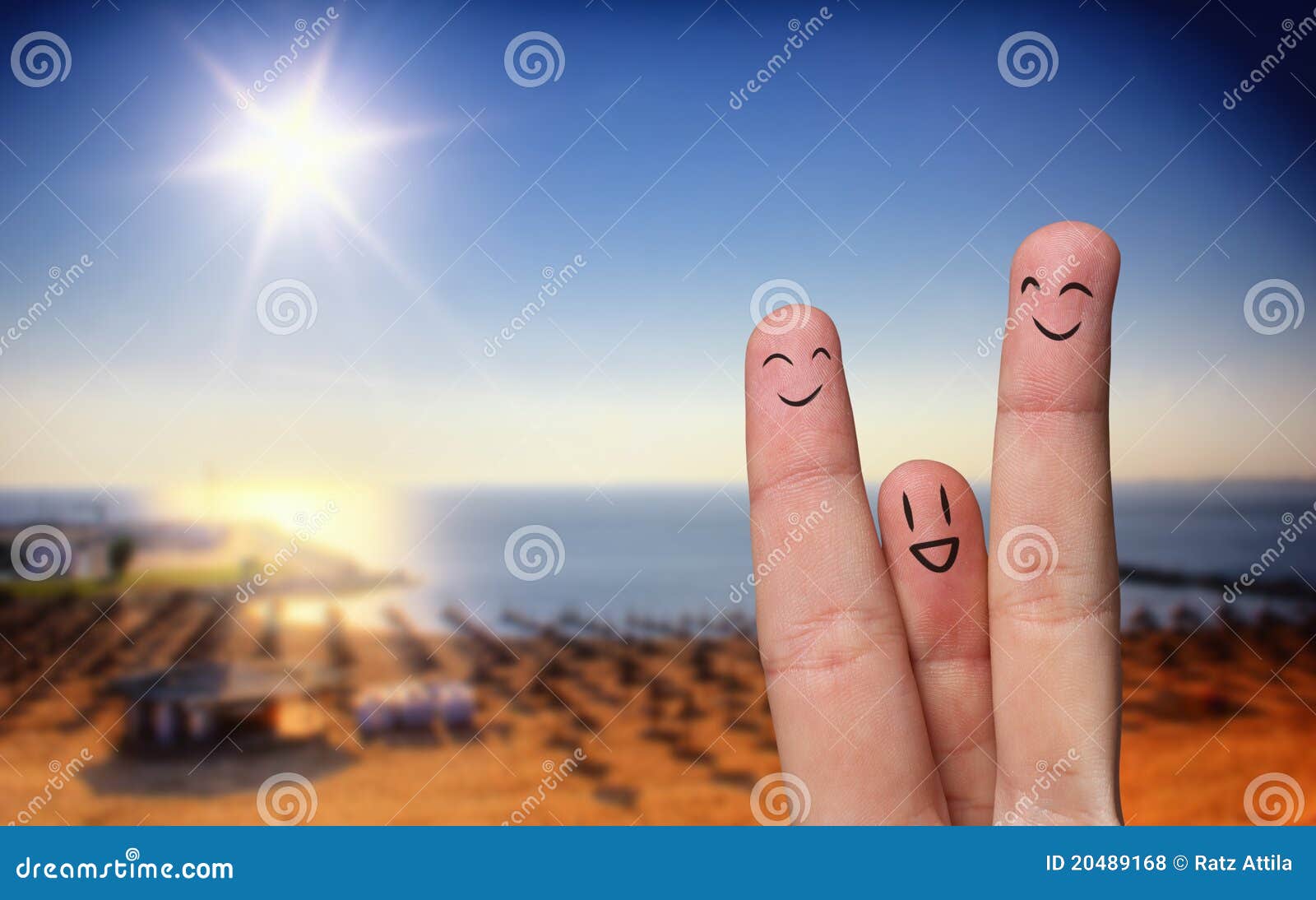 Happy Finger Smileys With Blue Chart Icons And Symbols Royalty-Free ...