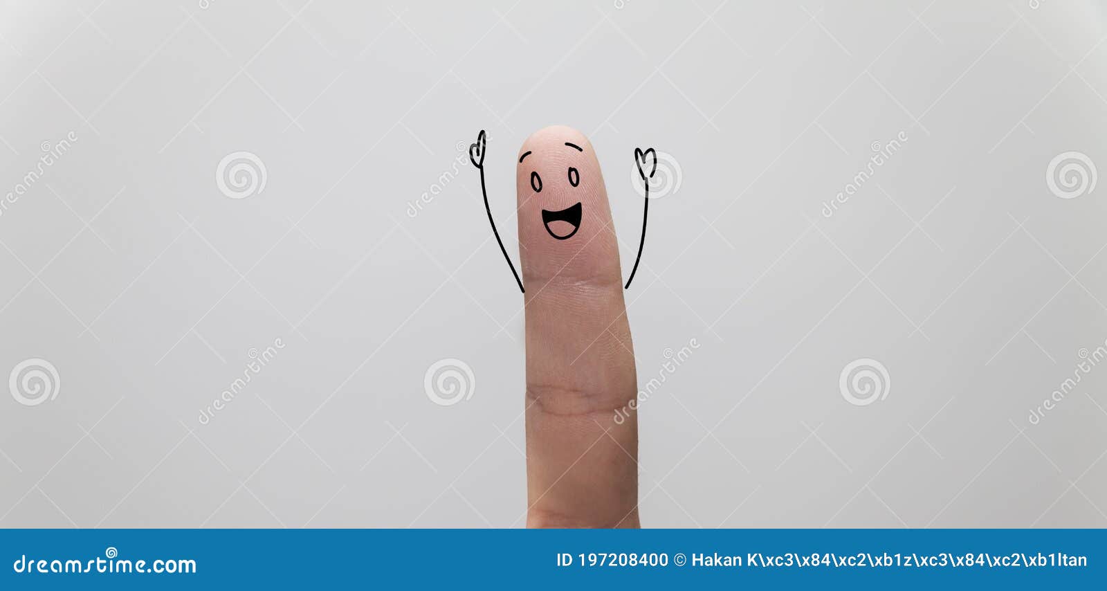 Happy Finger Laughing, Cheering Waving Both Hands Stock Photo - Image ...