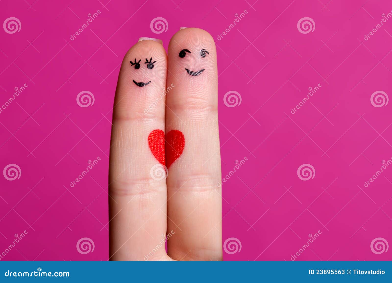 Happy Fingers Couple in Love Stock Image - Image of card, design: 23895563