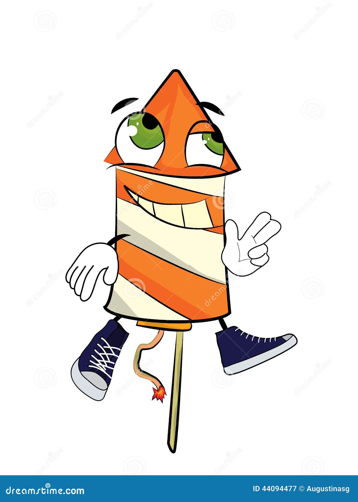 Happy fireworks cartoon stock illustration. Illustration of character ...