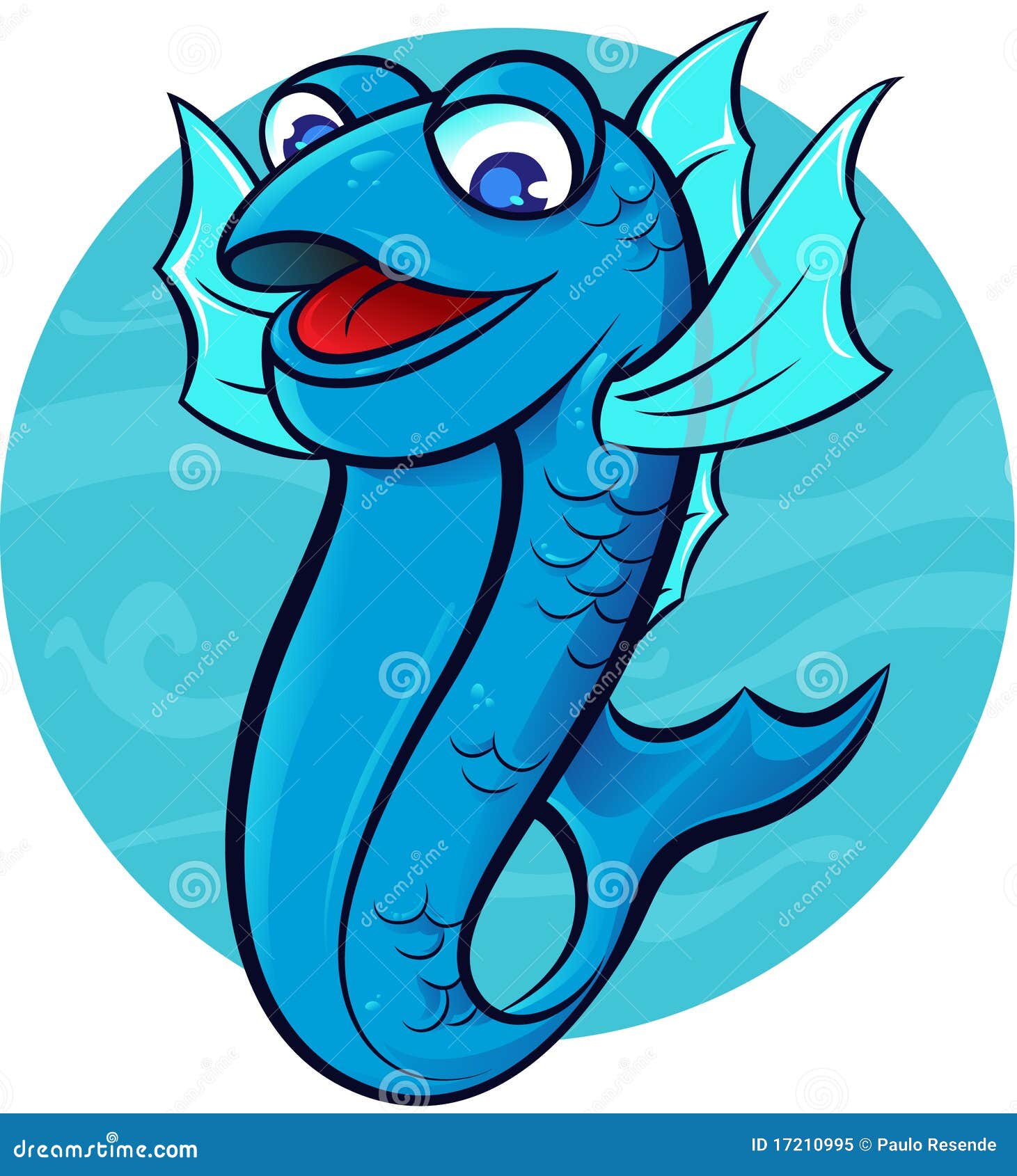 Happy fish stock vector. Illustration of happy, fish - 17210995