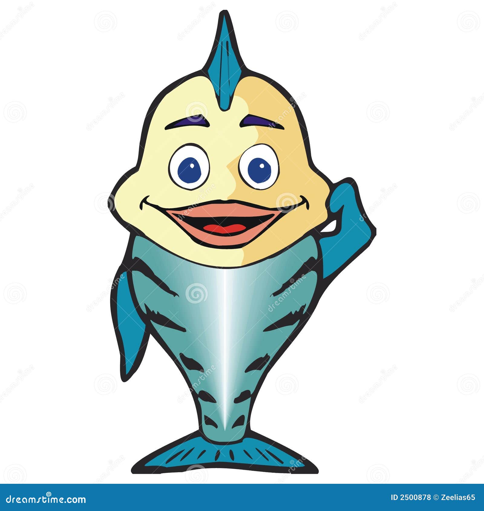 Happy fish stock vector. Illustration of wild, river, animal - 2500878