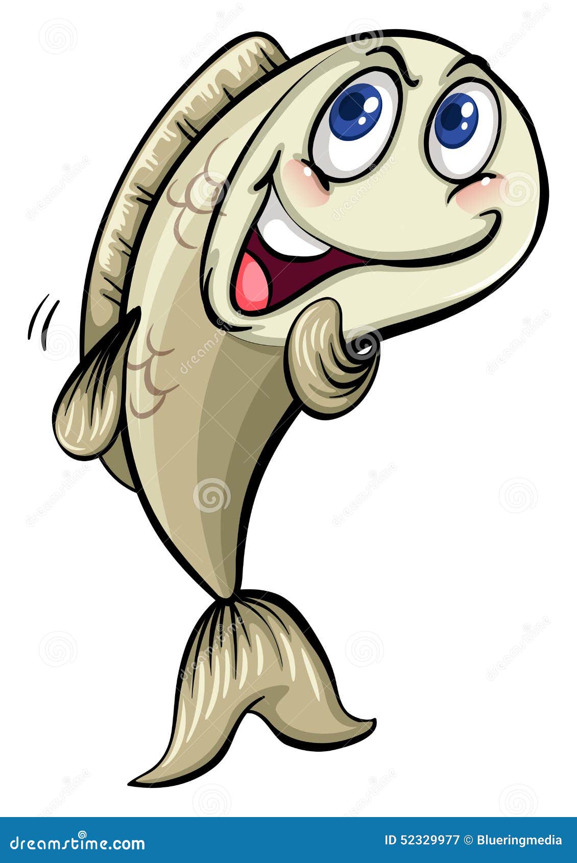 Happy fish stock vector. Illustration of banner, fish - 52329977