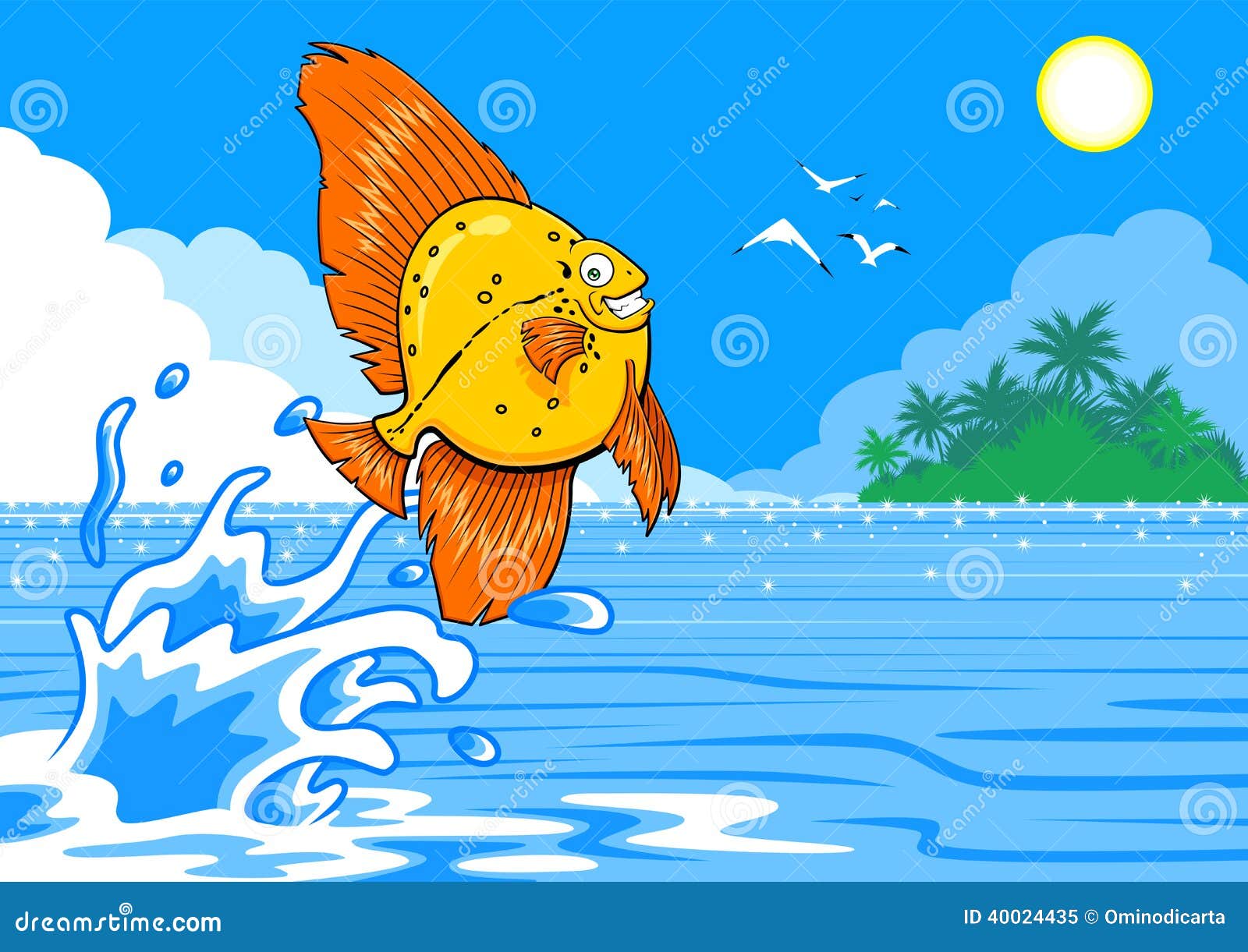 Happy fish stock vector. Illustration of happy, funny - 40024435