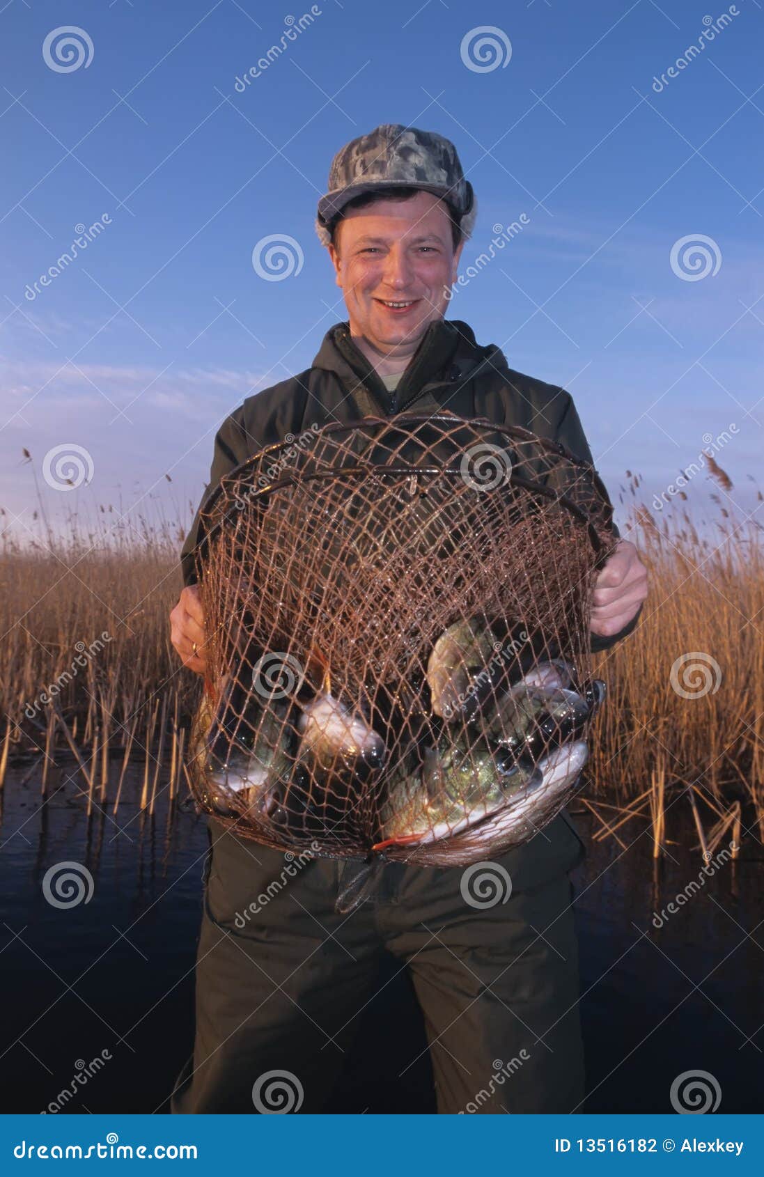 Happy fisherman stock photo. Image of fisher, summer - 13516182