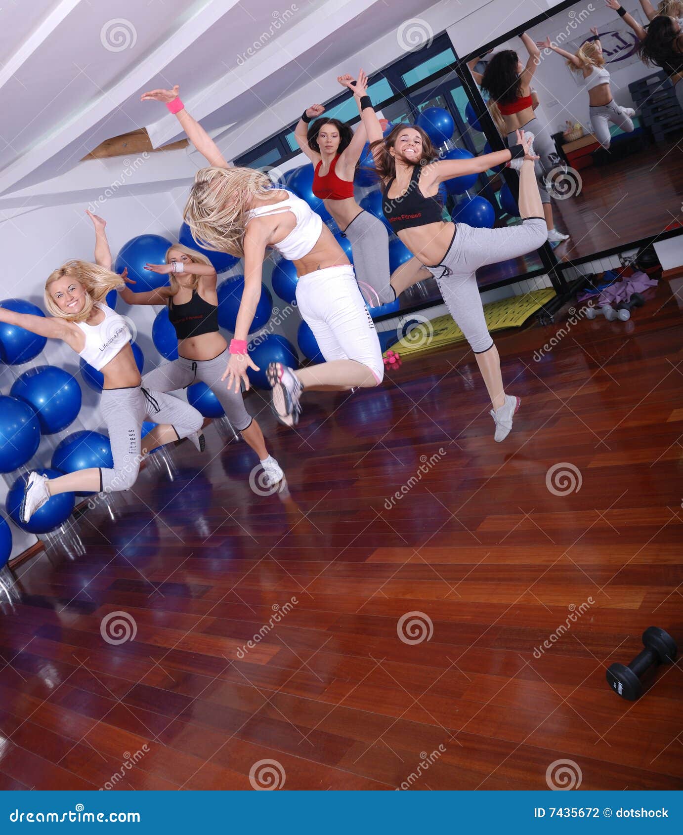 Happy fitness stock photo. Image of action, dance, health - 7435672