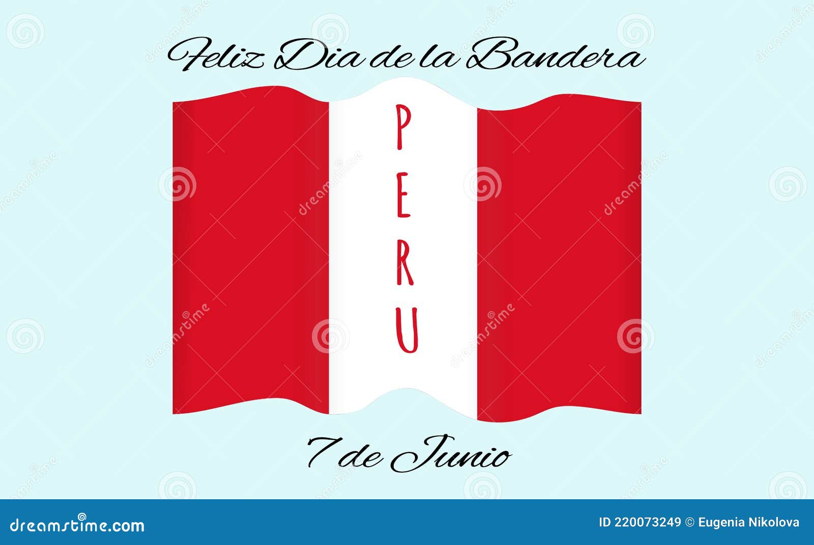 Happy Flag Day June 7 . Vector Illustration of Peruvian Flag and Text ...