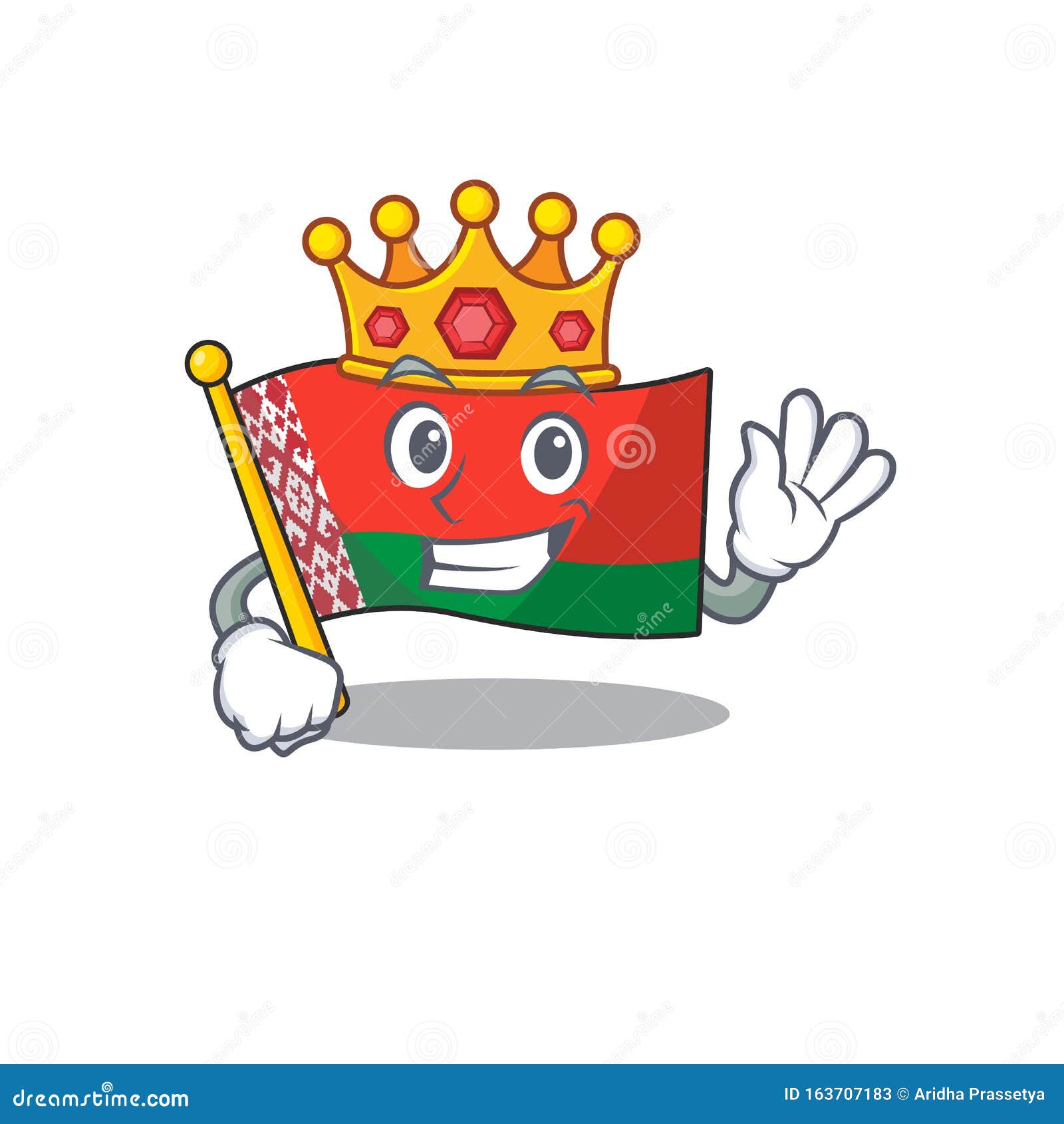 Happy Flag King Belarus Cartoon Character Style Stock Vector ...