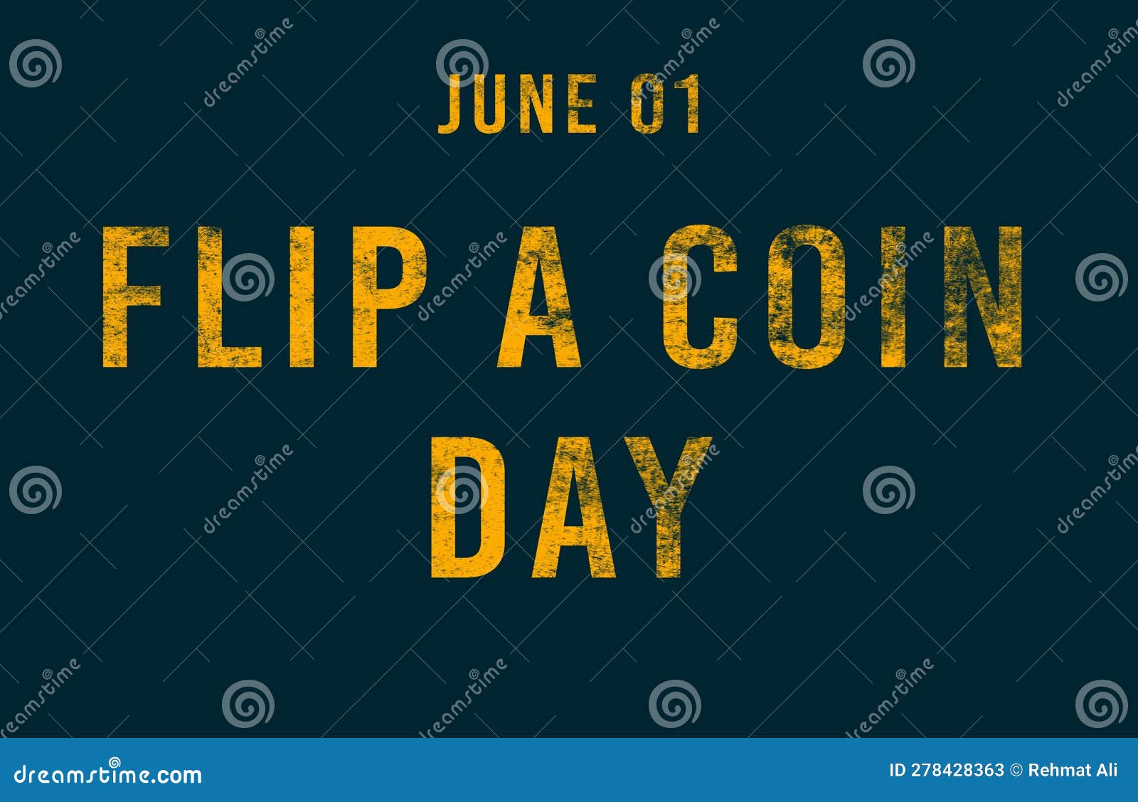 Happy Flip a Coin Day, June 01. Calendar of June Text Effect, Design ...