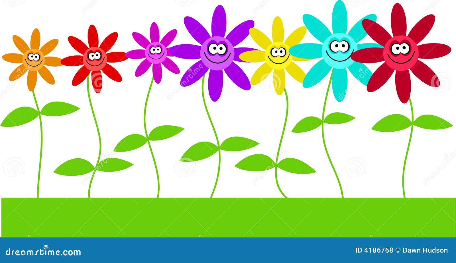 Happy flowers stock vector. Illustration of blossom, decorative - 4186768