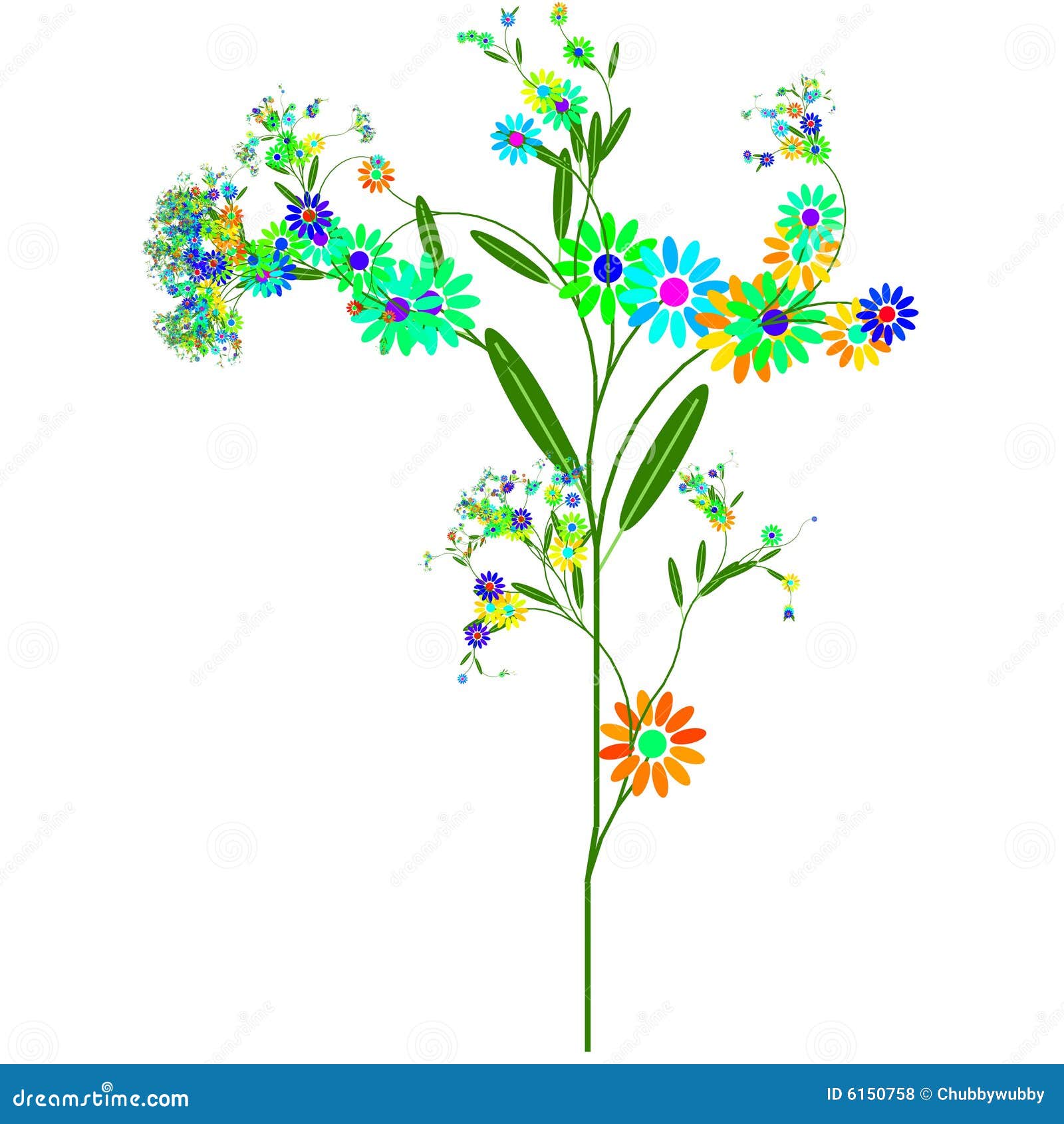 Happy flowers stock illustration. Illustration of color - 6150758
