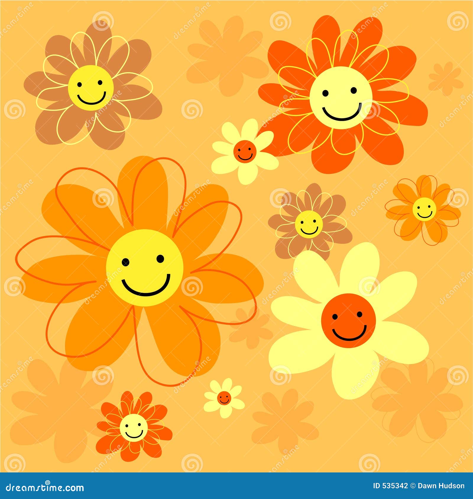 Happy Flowers Tile Royalty-Free Stock Image | CartoonDealer.com #535342