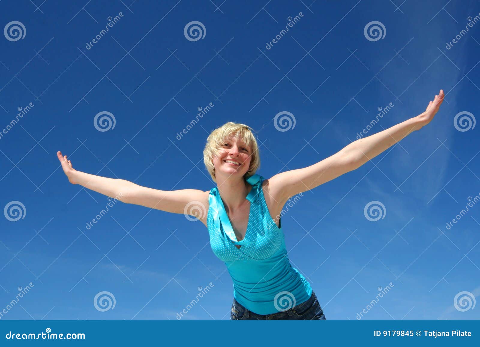 Happy fly stock image. Image of freedom, nature, girl - 9179845