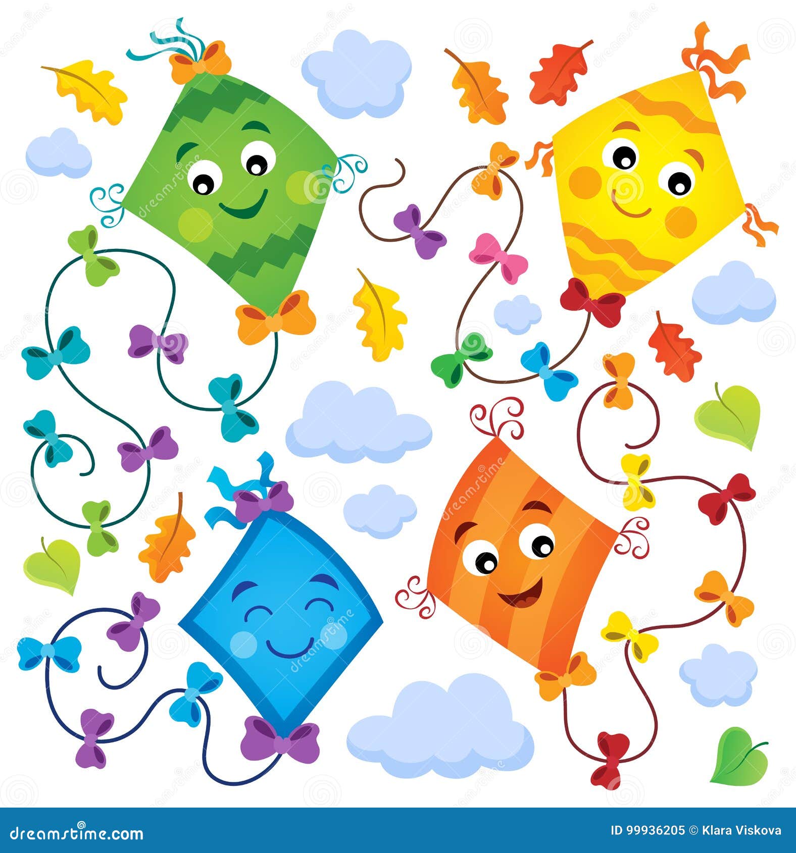 Happy Flying Kites Thematic Set 1 Stock Vector - Illustration of ...