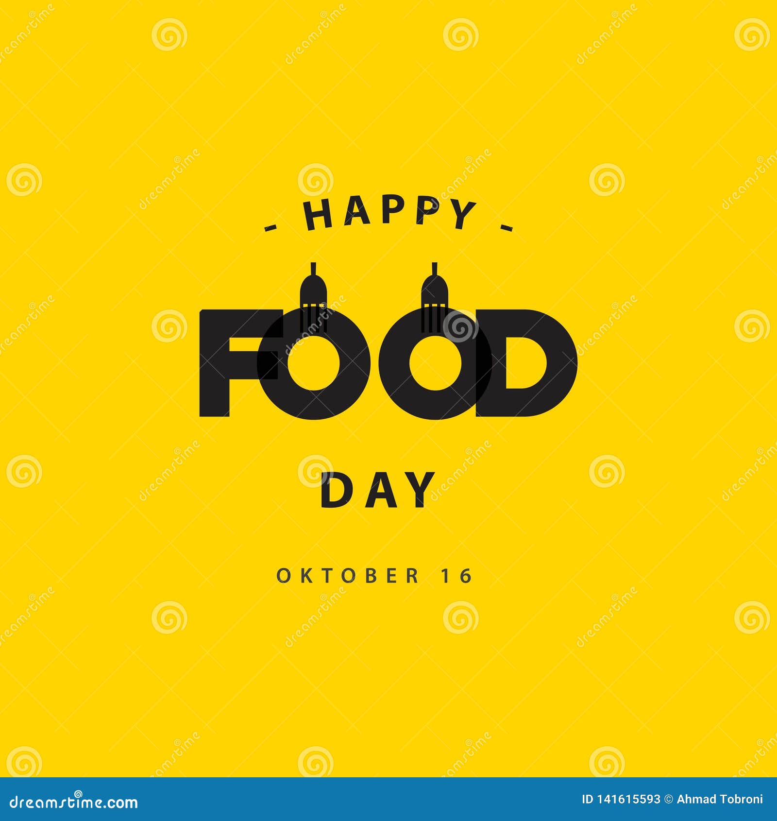 Happy Food Day Logo Vector Template Design Illustration Stock Vector ...