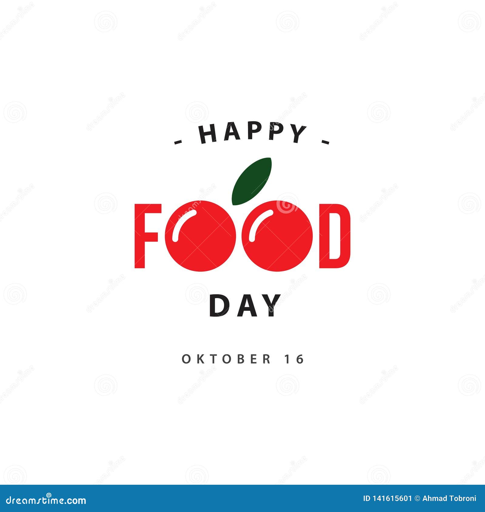 Happy Food Day Logo Vector Template Design Illustration Stock Vector ...