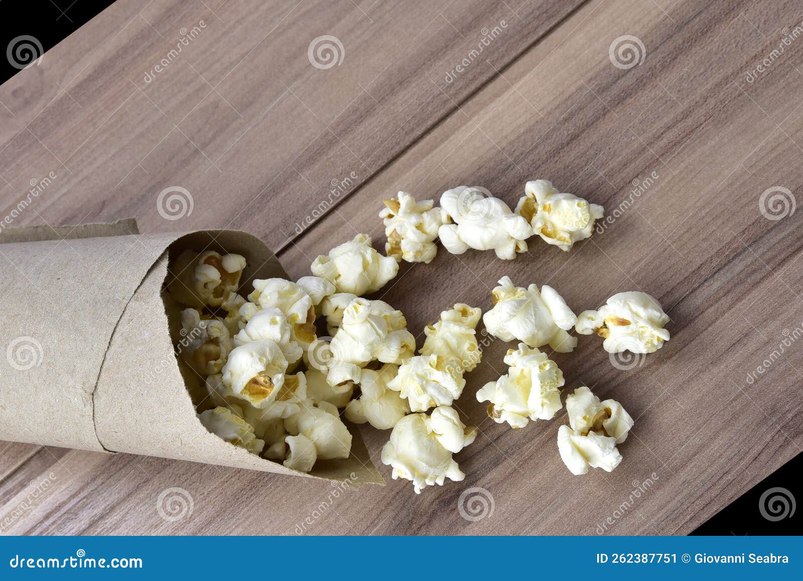 Happy Food Popcorn Fallen on the Table Stock Image - Image of buttered ...