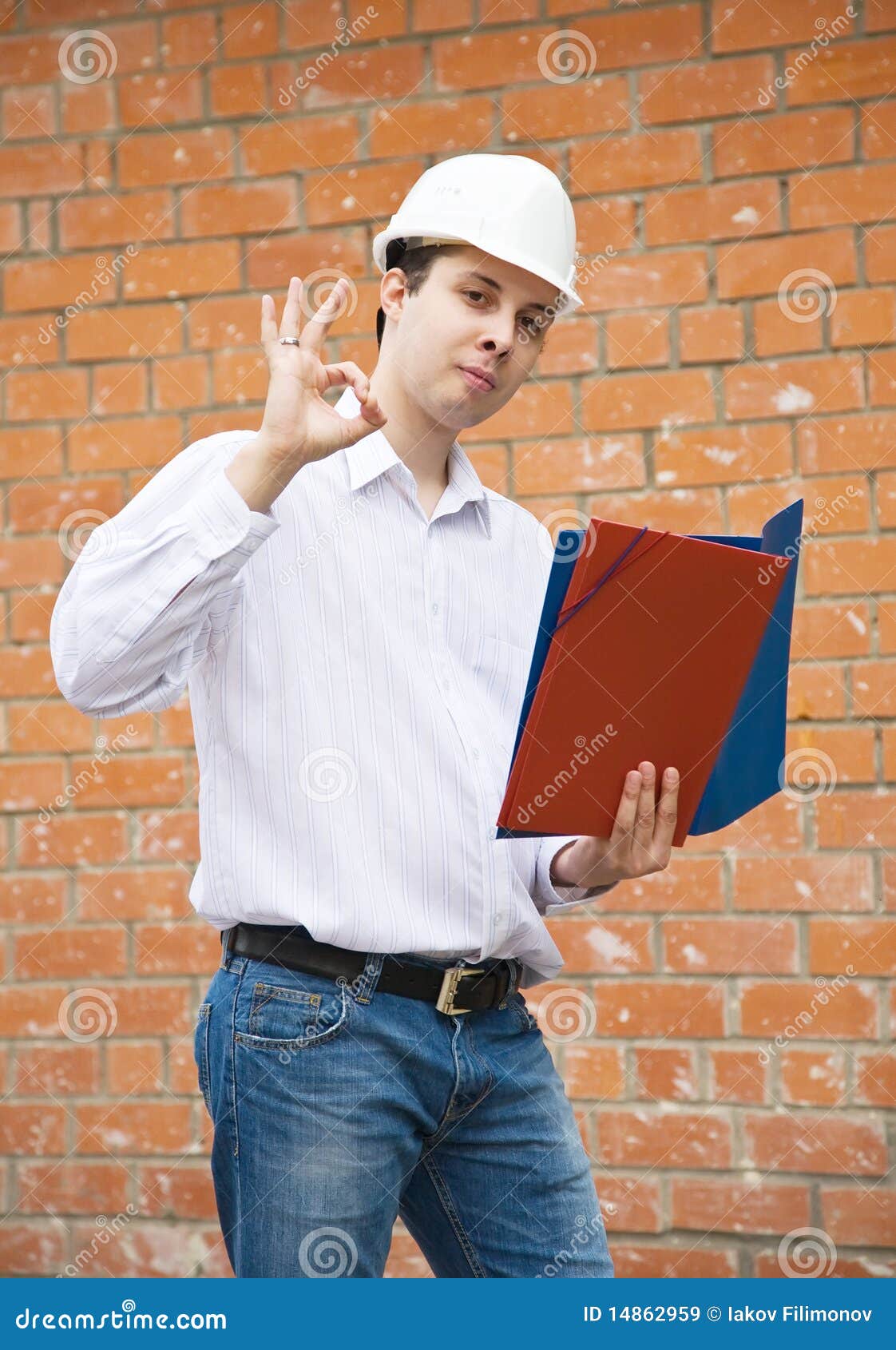 Happy Foreman with Documents Stock Image - Image of master, headway ...