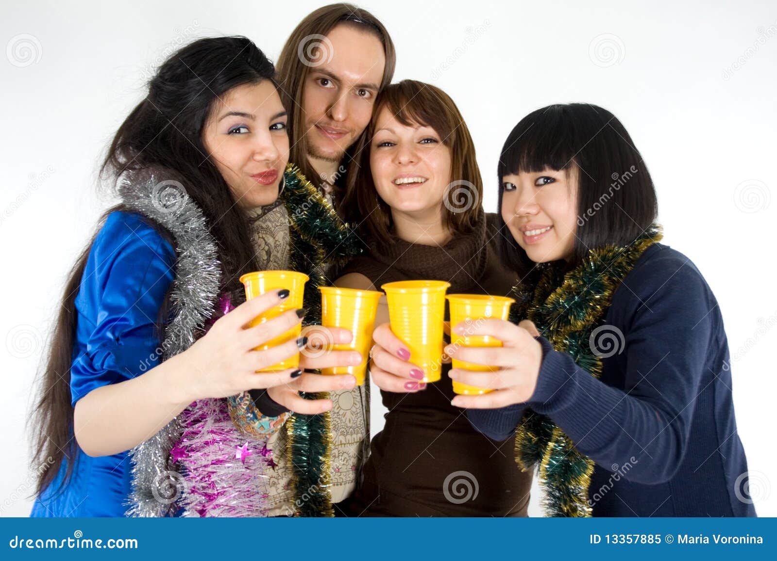 Happy four friends stock image. Image of male, model - 13357885
