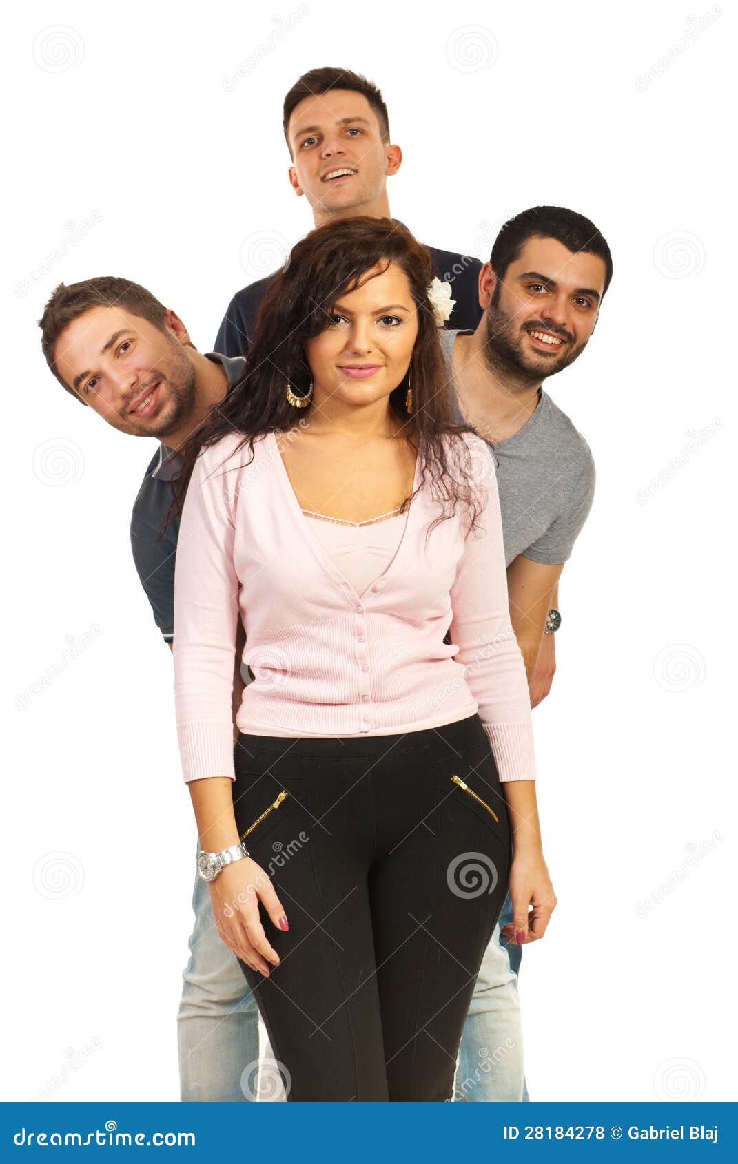 Happy four friends stock photo. Image of beauty, four - 28184278