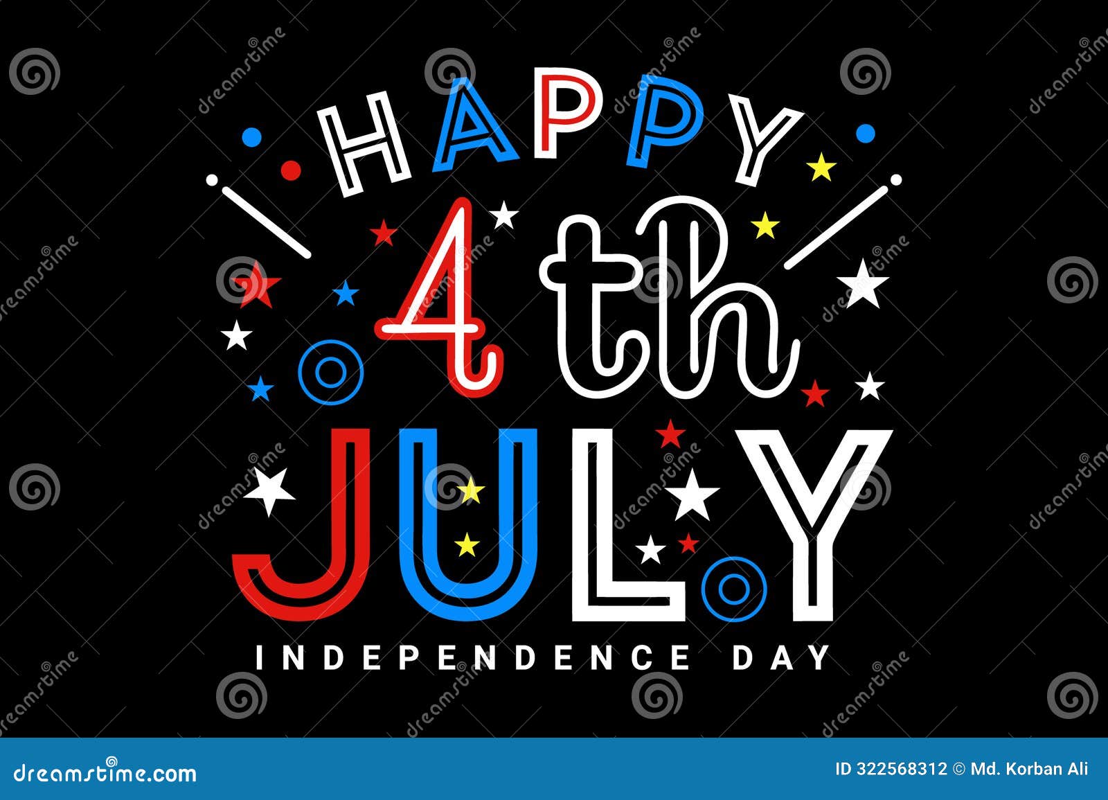 Happy Fourth of July - 4th of July Design, Vector Design, Stock Vector ...