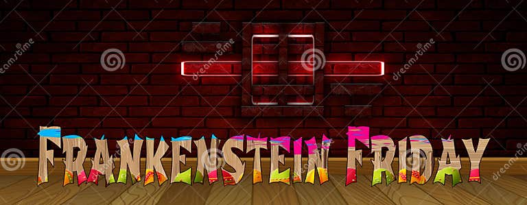 October, Frankenstein Friday, Text Effect on Bricks Background Stock ...