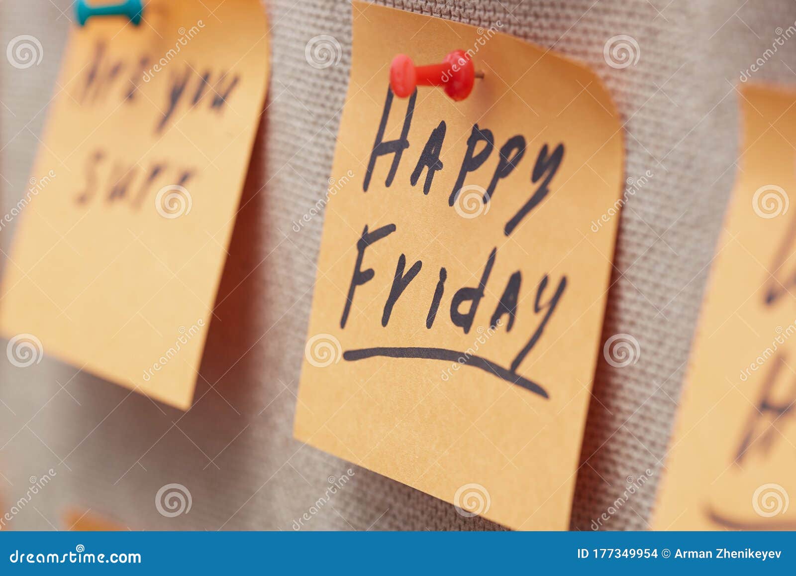 Happy Friday stock photo. Image of note, reminder, office - 177349954