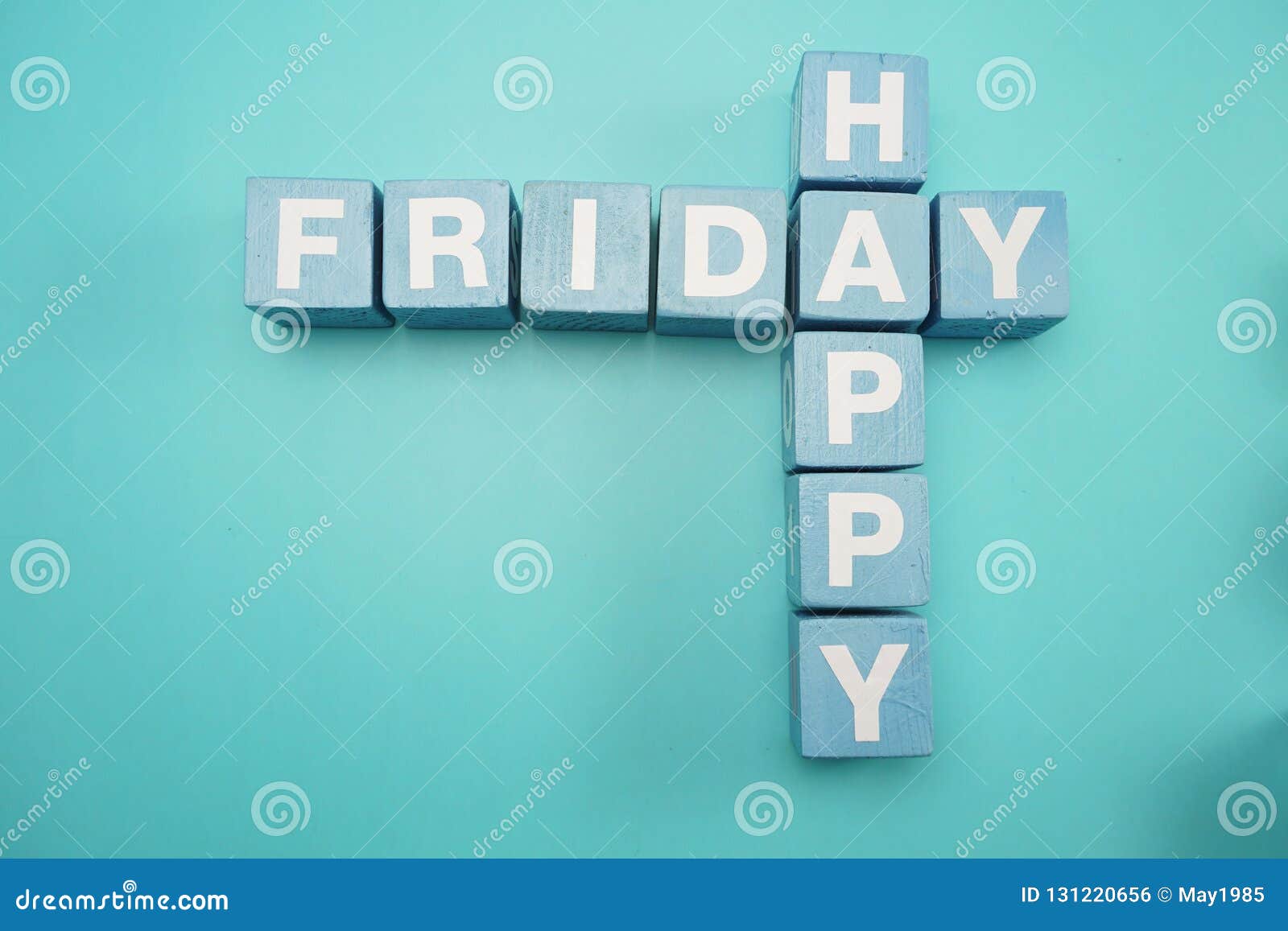Happy Friday Alphabet Letters with Space Copy on Blue Background Stock ...