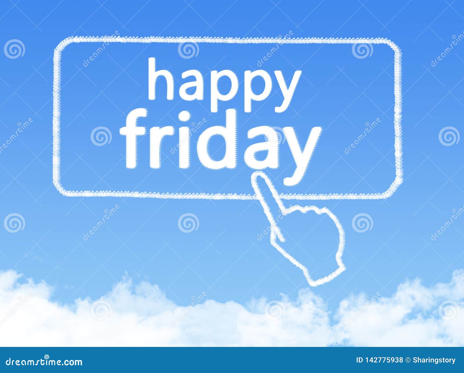 Happy Friday Message Cloud Shape Stock Illustration - Illustration of ...