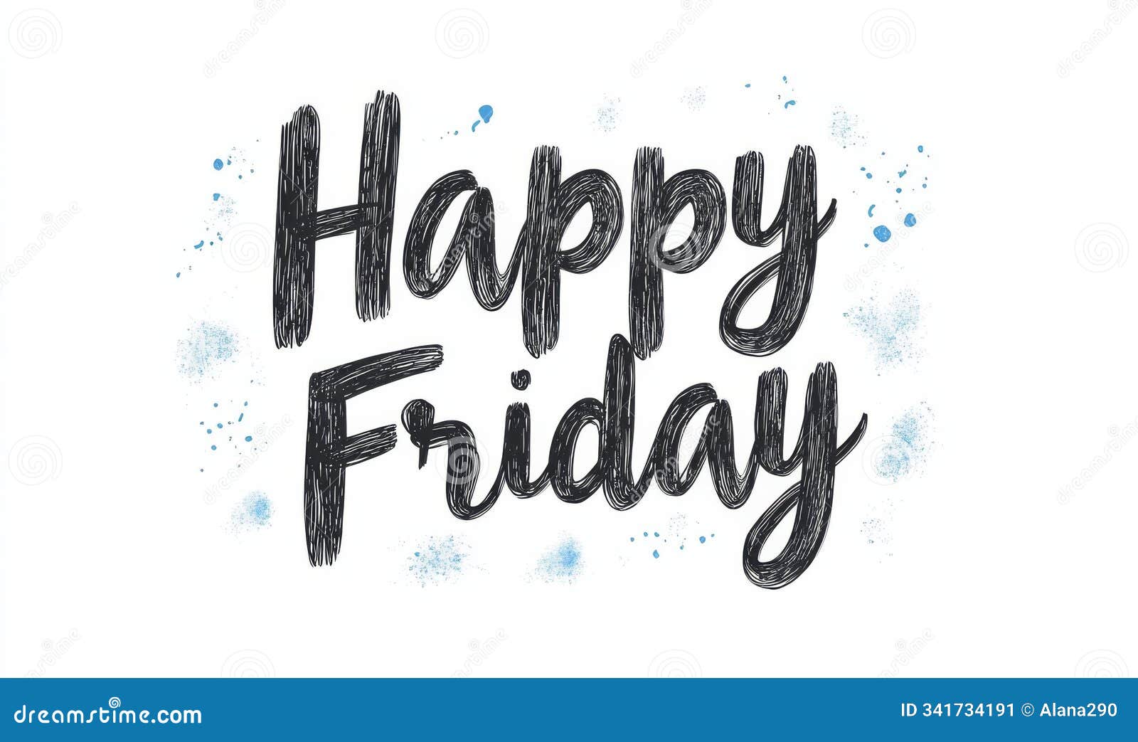 Happy Friday - Modern Calligraphy Lettering Text on White Background ...