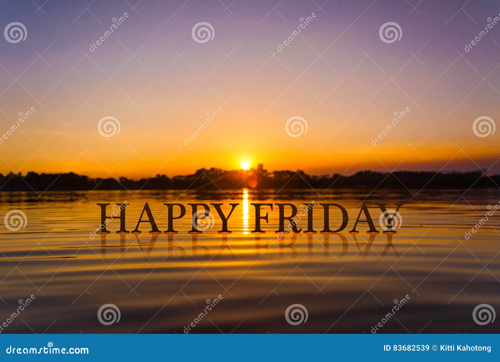 `HAPPY FRIDAY `with Sunset Water , Twilight Time Stock Image - Image of ...