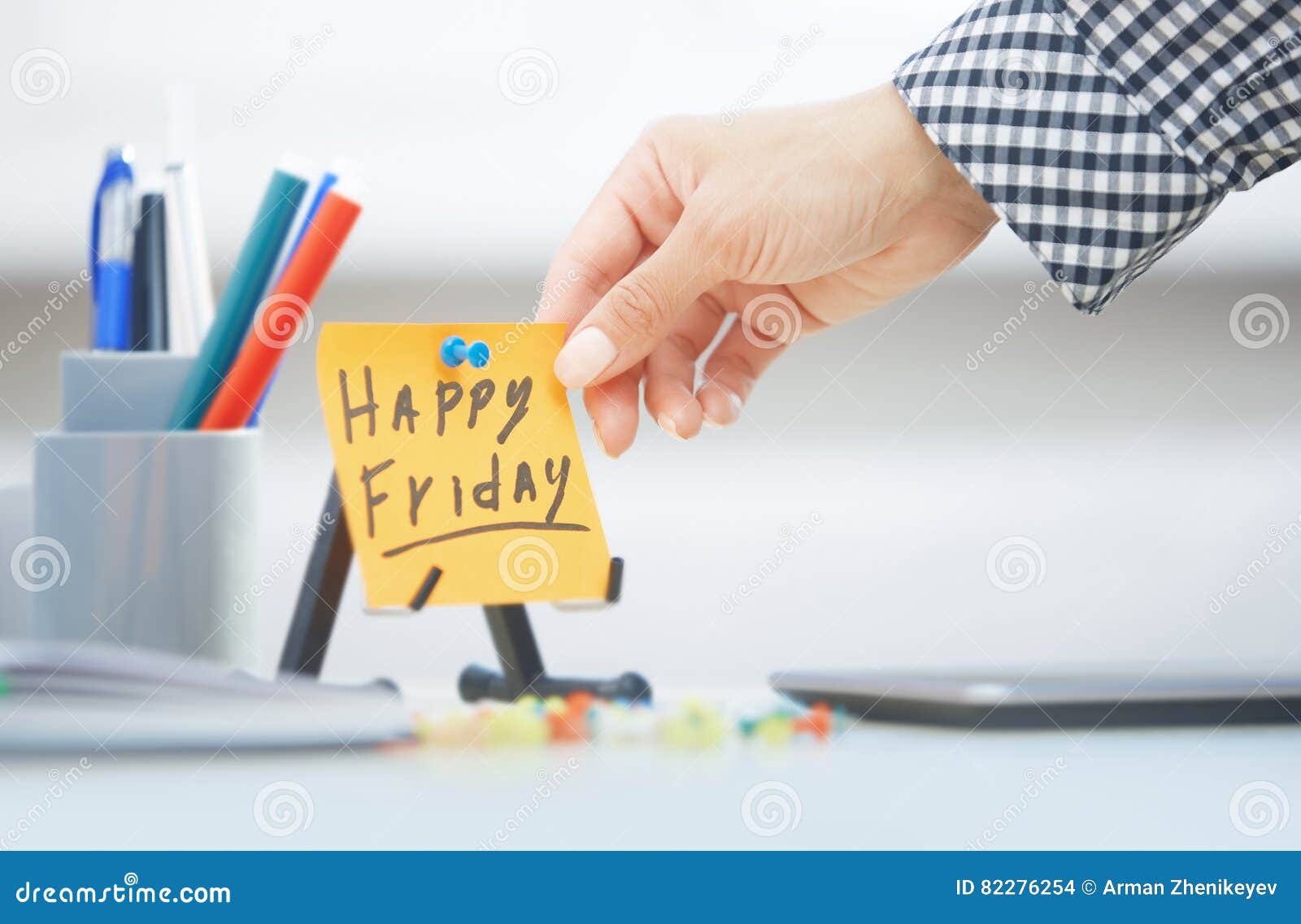 Happy Friday Text on Adhesive Note Stock Photo - Image of friday ...
