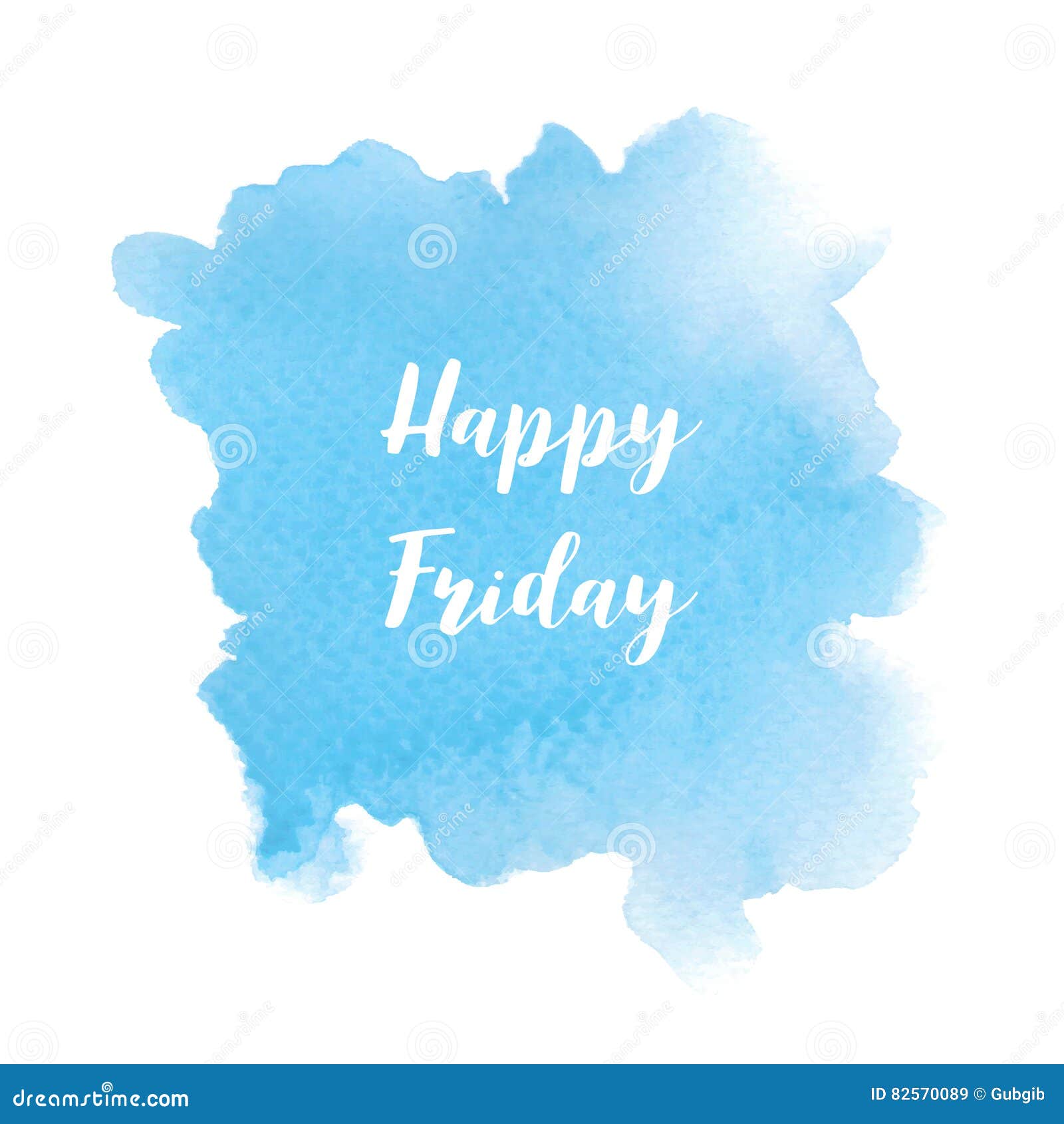 Happy Friday Text on Blue Watercolor Background Stock Illustration ...