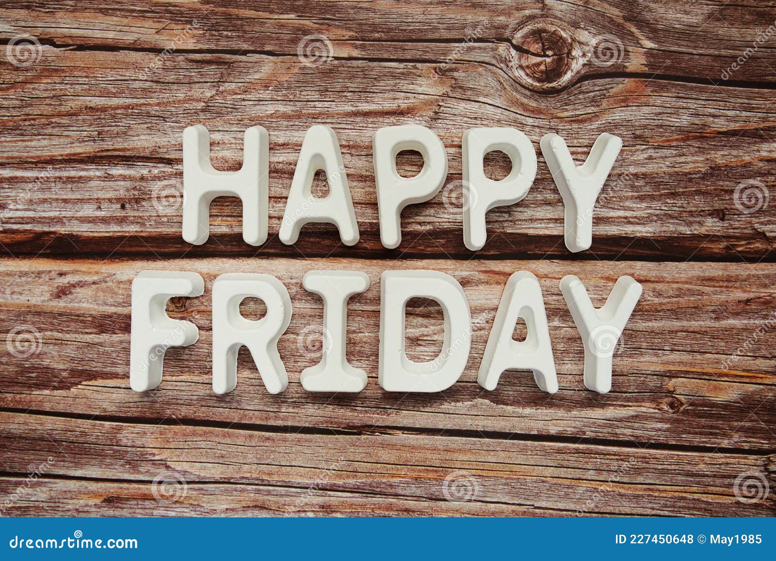 Happy Friday Text Message on Wooden Background Stock Photo - Image of ...
