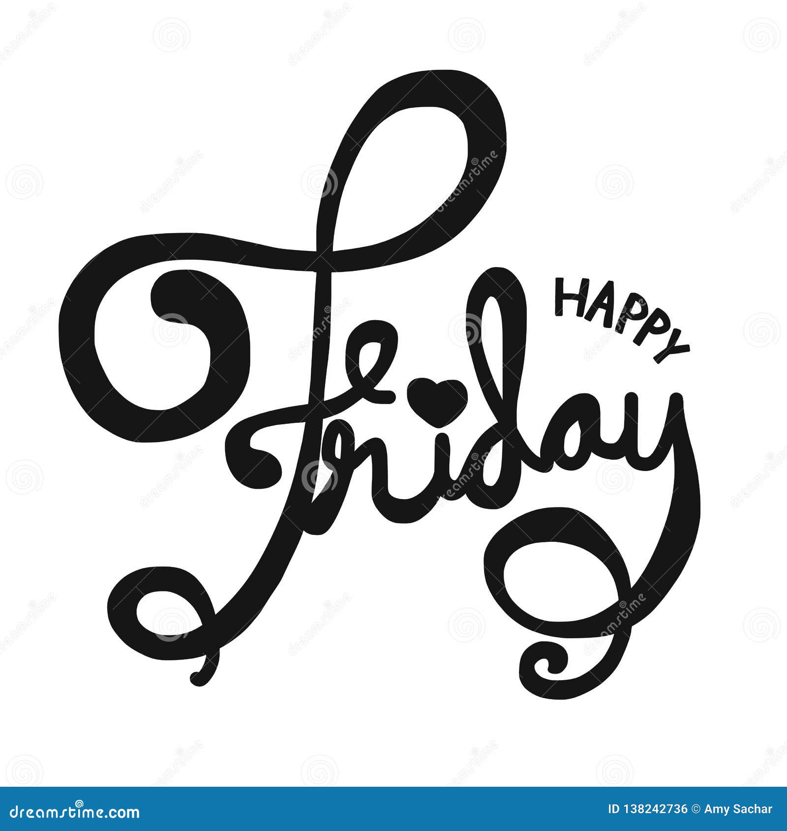 Happy Friday Word Lettering Vector Illustration Stock Vector ...