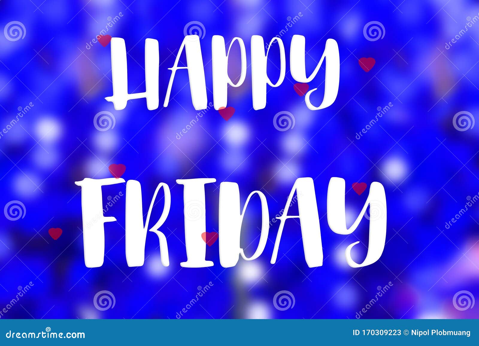 Happy Friday Words On Blue Image Background. Stock Illustration ...