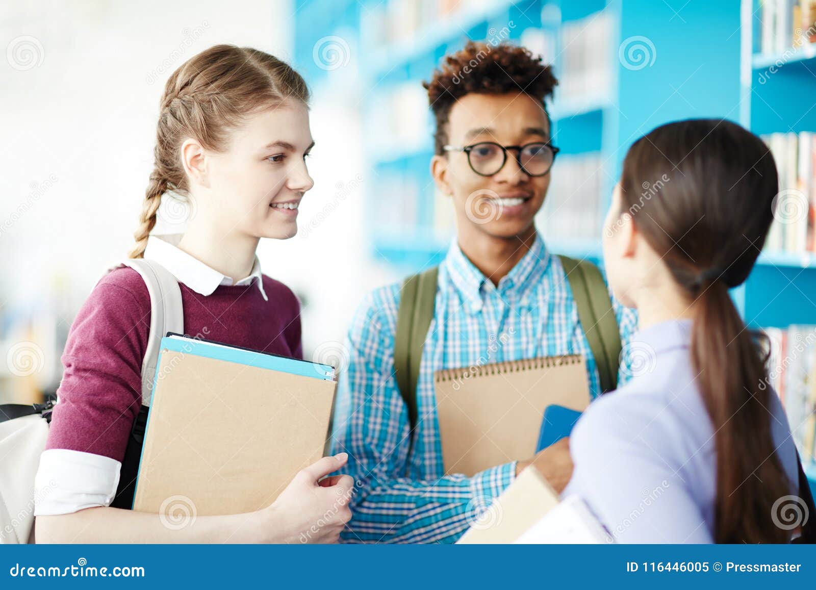 Friends after classes stock image. Image of teenager - 116446005