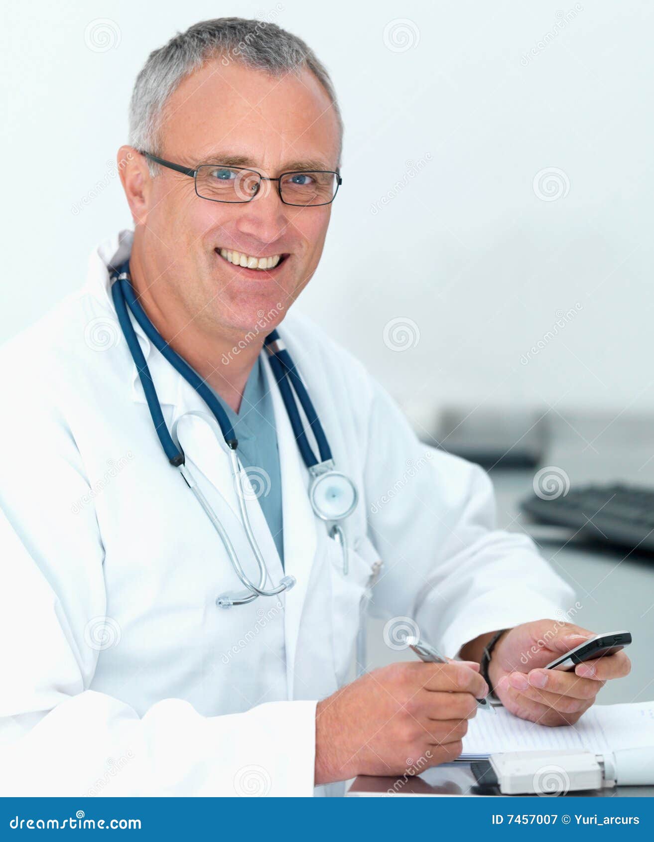 Happy Friendly Doctor Smiling at You Stock Image - Image of coat, hands ...